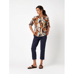 Toni Damen 3/4-Hose, blau, Gr. 40, unifarben, Web, Obermaterial: 77% Baumwolle, 20% Polyamid, 3% Elasthan, Hosen, mit Stretch