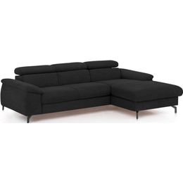 Ecksofa COTTA, B:244cm H:72cm T:166cmcharcoal, Microfaser (100% Polyester);Flachgewebe (100% Polyester), Wohnzimmer, Sofas, "Kitty L-Form, B: 242