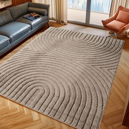 Teppich, B:280cm H:8mm L:370cmbeige, Ayyildiz Teppiche, Wohnzimmer, Teppiche, "ART 1122 , auch als L&auml;ufer und in Rund erh&auml;ltlich", Boho Design, 3D