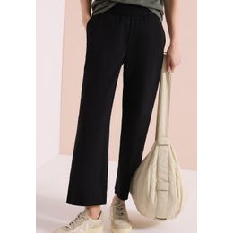 Cecil Damen Stoffhose "Style Neele"schwarz (l&auml;nge 26), Gr. XL, unifarben, Web, Obermaterial: 66% Baumwolle, 30% Polyester, 4% Elasthan, Hosen, im