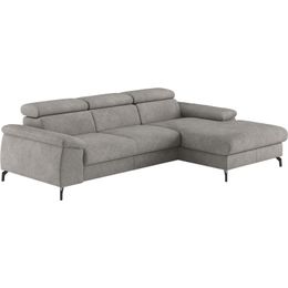 Ecksofa COTTA, B:244cm H:72cm T:166cmelephant, 94% POLYESTER (PES) 6%POLYAMID (PA), Wohnzimmer, Sofas, "Kitty L-Form, B: 242 cm", mit