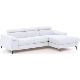 Ecksofa COTTA, B:244cm H:72cm T:166cmwei&szlig;, Microfaser (100% Polyester);Flachgewebe (100% Polyester), Wohnzimmer, Sofas, "Kitty L-Form, B: 242 cm",
