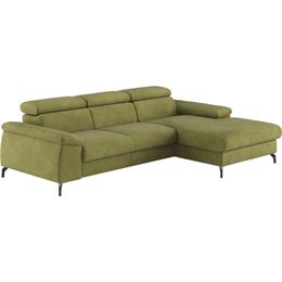 Ecksofa COTTA, B:244cm H:72cm T:166cmgrass, 94% POLYESTER (PES) 6%POLYAMID (PA), Wohnzimmer, Sofas, "Kitty L-Form, B: 242 cm", mit