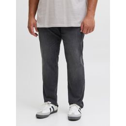 Jack & Jones PlusSize Herren Slim-fit-Jeans "JJIGLENN JJORIGINAL MF 071 NOOS PLS"schwarz denim, Gr. 52, JACK & JONES PLUSSIZE, Abriebeffekte, Denim/Jeans, Obermaterial:
