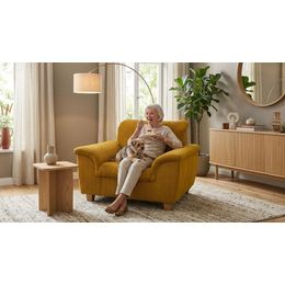 Sessel OTTO HOME, B:120cm H:81cm T:105cmgold, 90% Polyester, 10% Nylon, Wohnzimmer, Sessel, "Egedal Sitzbreite 58 cm, Holzf&uuml;&szlig;e", Sessel mit oder ohne
