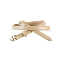 Calvin Klein Damen Lederg&uuml;rtel "ROUND CK BUCKLE 15MM BELT SMOOTH"neutral beige archroma 546 280, Gr. 75, Web, Rindsleder, G&uuml;rtel, Gr&ouml;&szlig;enverstellbar
