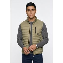 Camel Active Herren Steppwestekhaki, Gr. XXL, unifarben, Steppware, Obermaterial: 100% Polyamid, Westen, mit Stehkragen und Rei&szlig;verschluss