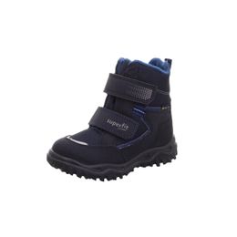 Superfit M&auml;dchen Klettboot "HUSKY, WMS: mittel", Gr. 28blau, hellgrau, Textil, Veloursleder, kontrastfarbene Details, unifarben, Schuhe, Outdoorboots