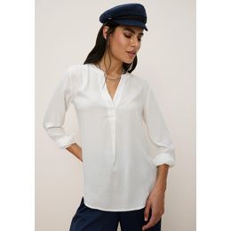 Tamaris Damen Schlupfbluse "mit lockerem Schnitt, aus flie&szlig;ender Viskose-Qualit&auml;t", wei&szlig;, Gr. 42, unifarben, Web, Obermaterial: 100% Viskose, Blusen,