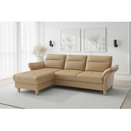 Sit & More Ecksofa SIT & MORE, B:230cm H:90cm T:164cmcappuccino, Wohnzimmer, Sofas, "Pamela L-Form, Leder, B: 218 und 230 cm", optional Armteilverstellung,