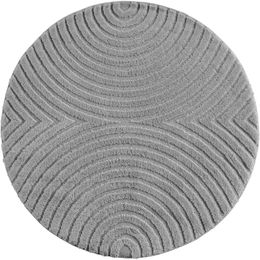 Teppich, H:8mm &Oslash;:80cmsilber, Ayyildiz Teppiche, Wohnzimmer, Teppiche, "ART 1122 , auch als L&auml;ufer und in Rund erh&auml;ltlich", Boho Design, 3D Optik,