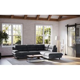 Ecksofa OTTO HOME, B:266cm H:90cm T:217cmcoal, 92% POLYESTER (PES) / 8% POLYAMID (PA), Wohnzimmer, Sofas, "Pike L-Form, B: 266 cm", optional