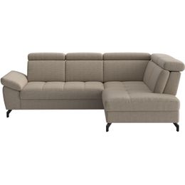 Sit & More Ecksofa SIT & MORE, B:254cm H:84cm T:197cmtaupe, 100% Polyester, Wohnzimmer, Sofas, "Vanity; L-Form, B. 254 cm", Inkl.Sitz-,Kopf-und