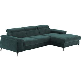 Ecksofa COTTA, B:244cm H:72cm T:166cmhunter, 88% POLYESTER (PES) 12% POLYAMID (PA), Wohnzimmer, Sofas, "Kitty L-Form, B: 242 cm", mit