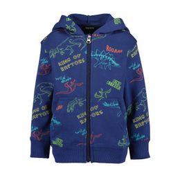 Blue Seven Jungen Sweatjacke "Jungen Sweatjacke mit Dinos"5700, dk blau, Gr. 128, 80% Baumwolle, 20% Polyester, Sweatjacken