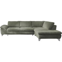 Ecksofa DIE PLANBAR, B:306cm H:84cm T:197cmcord forest, 100% Polyester, Wohnzimmer, Sofas, "Ottomane MP-IN14007 L-Form, Breite 306 cm", wahlweise mit