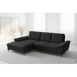 Sit & More Ecksofa SIT & MORE, B:264cm H:89cm T:174cmschwarz, Wohnzimmer, Sofas, "Chelsea L-Form, B: 264 cm, Leder, inkl. Sitztiefen-&Armteilverstellung",