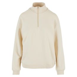 Urban Classics Damen Sweater "Urban Classics Ladies Light Terry Troyer", beige, Gr. 4XL, unifarben, 70% Baumwolle, 30% Polyester, Sweatshirts