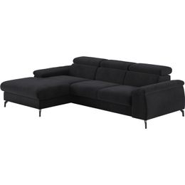 Ecksofa COTTA, B:244cm H:72cm T:166cmcharcoal, 88% POLYESTER (PES) 12% POLYAMID (PA), Wohnzimmer, Sofas, "Kitty L-Form, B: 242 cm", mit