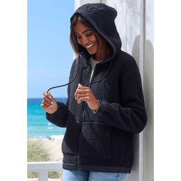 ELBSAND Damen Fleecejacke, Schwarz, Gr. 44, Jacken, Material: Polyester