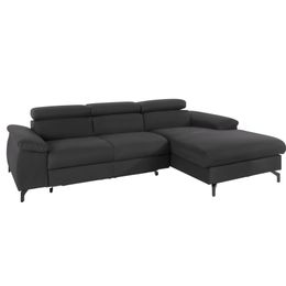 Ecksofa COTTA, B:244cm H:72cm T:166cmschwarz, Microfaser (100% Polyester);Flachgewebe (100% Polyester), Wohnzimmer, Sofas, "Kitty L-Form, B: 242 cm",