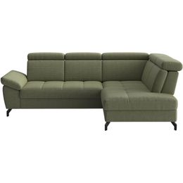 Sit & More Ecksofa SIT & MORE, B:254cm H:84cm T:197cmolive, 100% Polyester, Wohnzimmer, Sofas, "Vanity; L-Form, B. 254 cm", Inkl.Sitz-,Kopf-und
