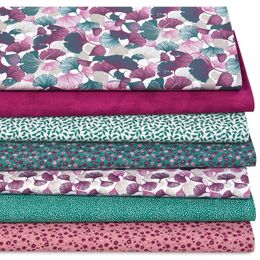 buttinette Patchwork- und Quiltpaket "Ginkgo", beere-color