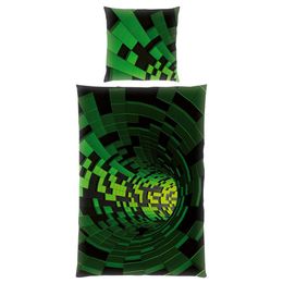 Herding Jugendbettw&auml;sche, Gr&uuml;n, Schwarz, Textil, 135x200 cm, Oeko-Tex&reg; Standard 100, Schlaftextilien, Bettw&auml;sche, Kinderbettw&auml;sche