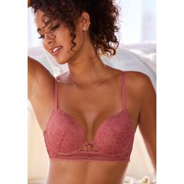 Lascana Damen Push-up-BH, Braun, Gr. 70C, Push-Up-BHs, Material: Polyamid