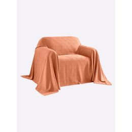 &Uuml;berwurf, Orange, Gr. 250x220 cm - Sessel&uuml;berwurf, Pereira da Cunha, Sofa&uuml;berw&uuml;rfe & Hussen, 100% Baumwolle