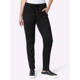 Heine Damen Lederimitathose, Schwarz, Gr. 46, Chinos, Material: Polyester