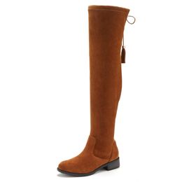 Lascana Damen Overkneestiefel, Braun, Gr. 42, Stiefel, Material: Textil