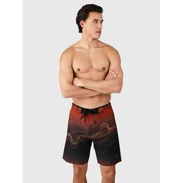 Brunotti Badeshorts "Gulfshore" in Orange/ Schwarz - 55% | Gr&ouml;&szlig;e 33 | Herren-bademode-sport