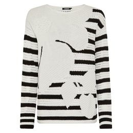 Olsen Pullover in Wei&szlig;/ Schwarz - 76% | Gr&ouml;&szlig;e 44 | Damen-pullover-cardigans