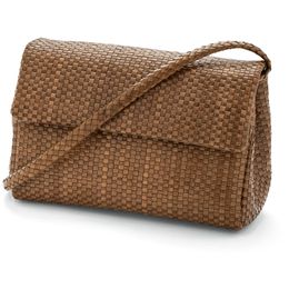 Allan K Lederhandtasche geflochten, hellbraun