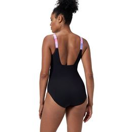 Speedo Shaping-Badeanzug "Eclipse" in Schwarz/ Lila - 43% | Gr&ouml;&szlig;e 46 | Damen-bademode
