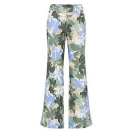 Olsen Marlenehose in Khaki/ Hellblau - 65% | Gr&ouml;&szlig;e 46 | Damenhosen