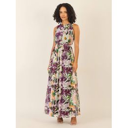 Apart Kleid in Aubergine/ Hellgr&uuml;n - 65% | Gr&ouml;&szlig;e 42 | Damen-kleider
