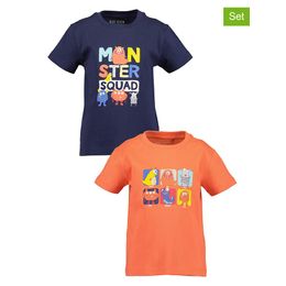 Blue Seven 2er Set: Shirts in Orange/ Dunkelblau - 37% | Gr&ouml;&szlig;e 134 | Kinder-oberteile