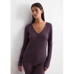 Marc O ́Polo Bodywear Pyjama-Oberteil in Lila - 55% | Gr&ouml;&szlig;e L | Damen-loungewear