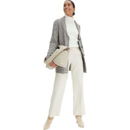 CR&Eacute;ATION L Damen Strickjacke mit Zopfmuster steingrau Gr&ouml;&szlig;e 36