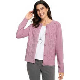 CR&Eacute;ATION L Damen Strickjacke im Strickmuster-Mix ros&eacute; Gr&ouml;&szlig;e 36