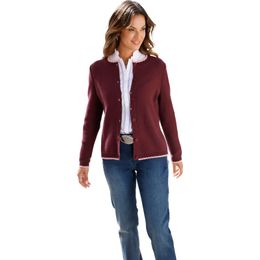 CR&Eacute;ATION L Damen Strickjacke mit Muschelkante burgund Gr&ouml;&szlig;e 40