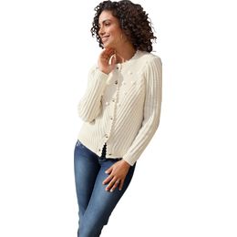 CR&Eacute;ATION L Damen Strickjacke im Landhaus-Stil champagner Gr&ouml;&szlig;e 40