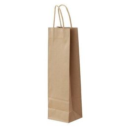 10 x Tragetasche aus Kraftpapier "Natur" f&uuml;r 1 Flasche