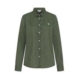 U.S. Polo Assn. Damen Leinenshirt aus Leinen-Baumwollmix
