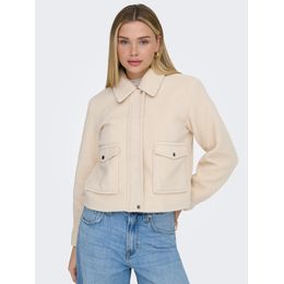 Only Damen Kurzjacke "ONLKIKI-MONI SHORT JACKET PNT"silber lining, Gr. S, unifarben, Web, Obermaterial: 100% Polyester, Jacken, Kunstfaser