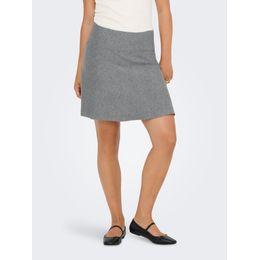 Only Damen Minirock "ONLMELLII SHORT SKIRT KNT", grau, Gr. XL, unifarben, Web, Obermaterial: 70% Viskose, 30% Nylon, R&ouml;cke, Viskosemischung