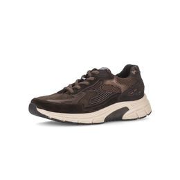 ROLLINGSOFT Damen Keilsneaker, Gr. 44braun kombiniert, Glattleder, Textil, Ziegenveloursleder, Schuhe, Freizeitschuh, Halbschuh, Schn&uuml;rer in