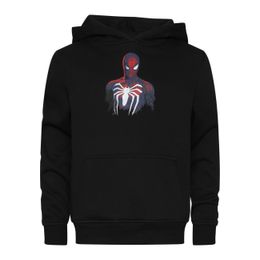 MisterTee Jungen Kapuzenpullover "MisterTee Kids Spiderman Logo Hoody"schwarz, Gr. 122, mehrfarbig, 65% Baumwolle, 35% Polyester, Pullover